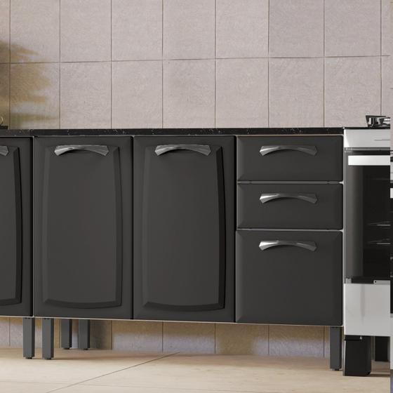 Balcão 120cm 3 Portas e 2 Gavetas com Tampo New Premium Itatiaia ...