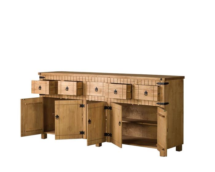 Balcão Buffet Madeira Rústico 05 Portas Barroco - Matéria Viva - Buffet ...