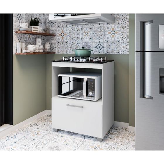 Balcão Cooktop Moscou Espaço para Micro Ondas Porta Basculante Primeiro ...