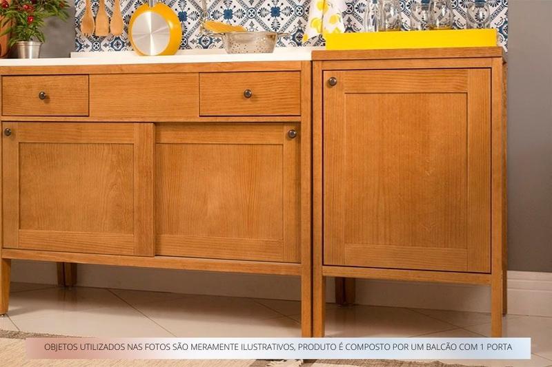 Balcão De Cozinha 1 Porta Sabor Caseiro Meu Móvel de Madeira - Nozes ...