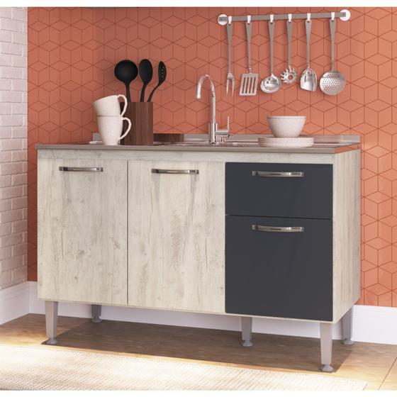 Balcão de Cozinha 120cm 3 Portas 1 Gaveta sem Tampo Light IRM Móveis - Outros Móveis - Magazine ...