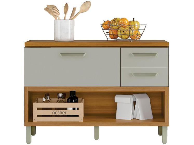 Balcão de Cozinha com Tampo Cozinhas Nesher - 100% MDF 1 Porta 2 ...