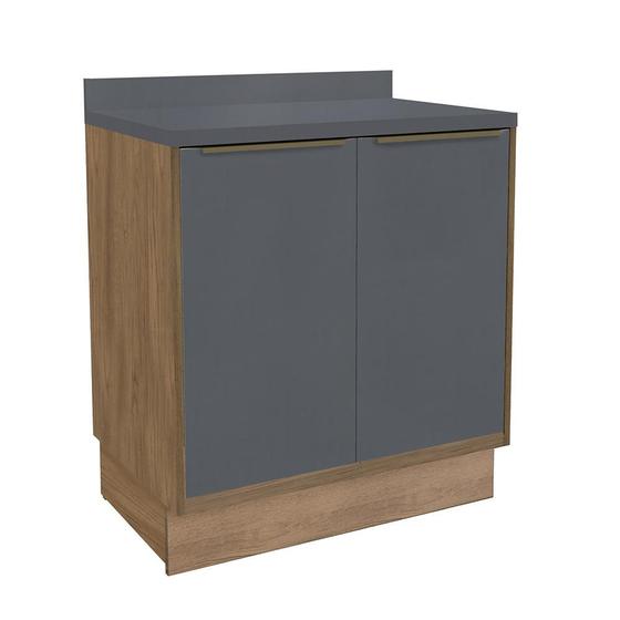 Balcão de Cozinha com Tampo Herval Ten, 100% MDF, 2 Portas 80 cm ...