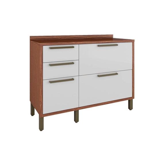 Balcão de Cozinha Modulada Ronipa Syrah 120cm Sevilha/Branco - Gabinete ...