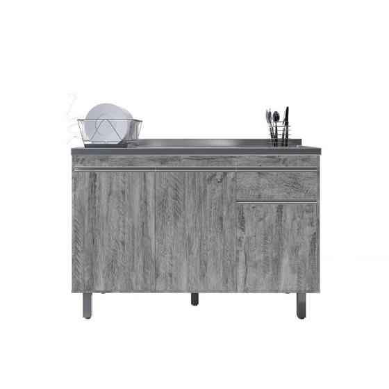 Balcão Gabinete de Pia sem Tampo 120cm 3 Portas Pop - Nathan Móveis ...