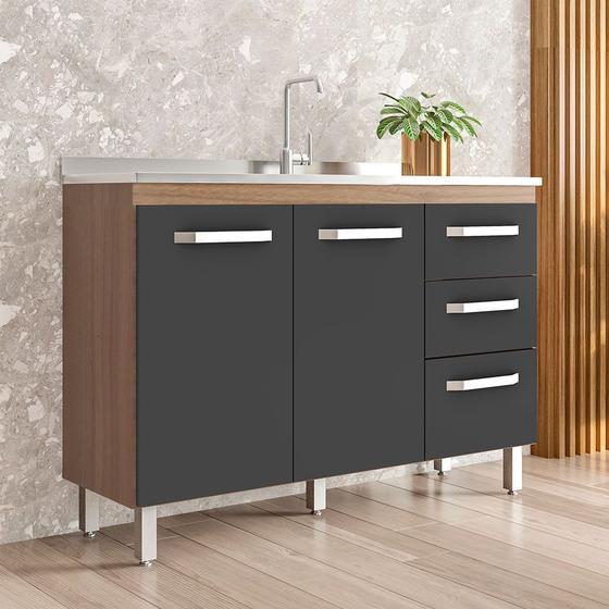 Balcão Isa para Cuba ou Pia 3 Portas 2 Gavetas Poliman Móveis - Outros ...