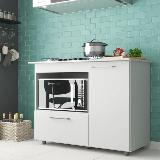 Balcão Multiuso com 02 Portas e 01 Nicho 106 cm Bigger Branco - J ...