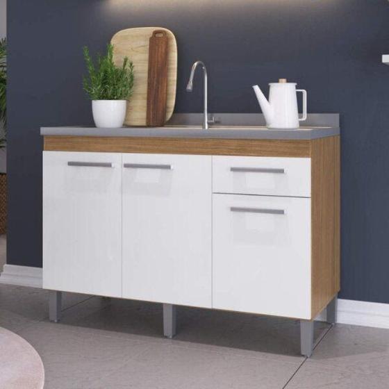 Balcão Multiuso de Cozinha 3 Portas 1 Gaveta Joy Decibal - Gabinete de Cozinha/ Balcão de ...