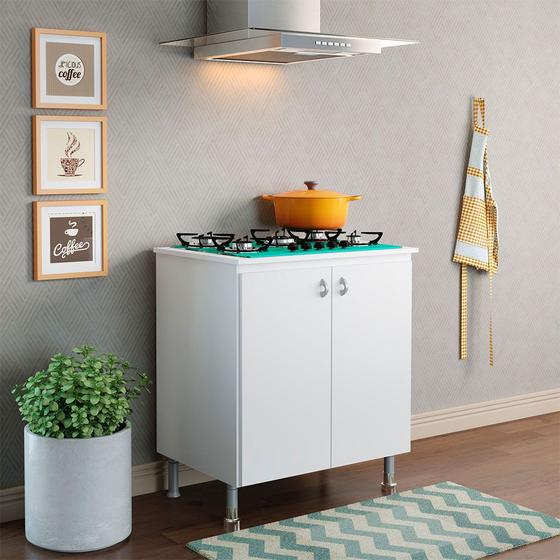 Balcão Multiuso para Cooktop 05 Bocas com 02 Portas 73 cm Ba-115 Branco ...