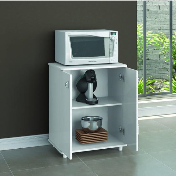Balcão Multiuso para Microondas 2 Portas Ditália Móveis Branco ...
