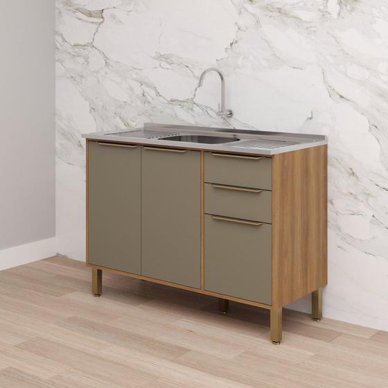 Balcão para Cozinha 120cm Lavínia Moveis Sul - Gabinete de Cozinha ...