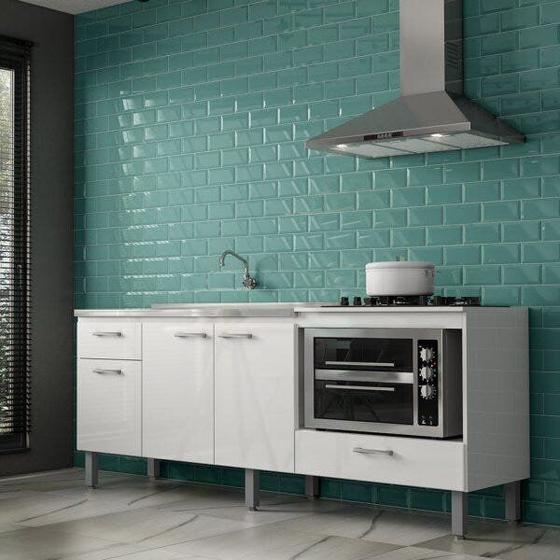Balcão para Cozinha 4 Portas 1 Gaveta Jaeli Móveis - Cozinha Compacta ...