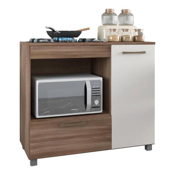 Balcão Para Fogão Cooktop 04 Bocas Com Pé Manu Móveis Paraná - Gabinete ...