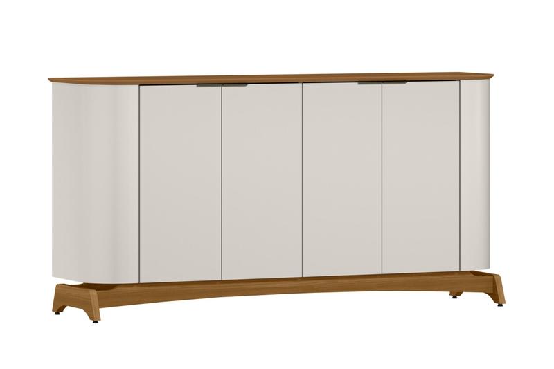 Balcão Serena 4 Portas Aparador Buffet Moderno com Cantos Arredondados - New Ceval - Buffet e ...