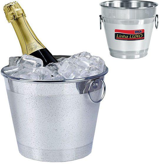 Balde de gelo de aluminio redondo lixado com alca 7l 20x25,5cm - Satyam ...