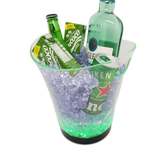 Balde De Gelo Em Acrílico Com Led Verde Para Bebidas Espumantes Festas ...