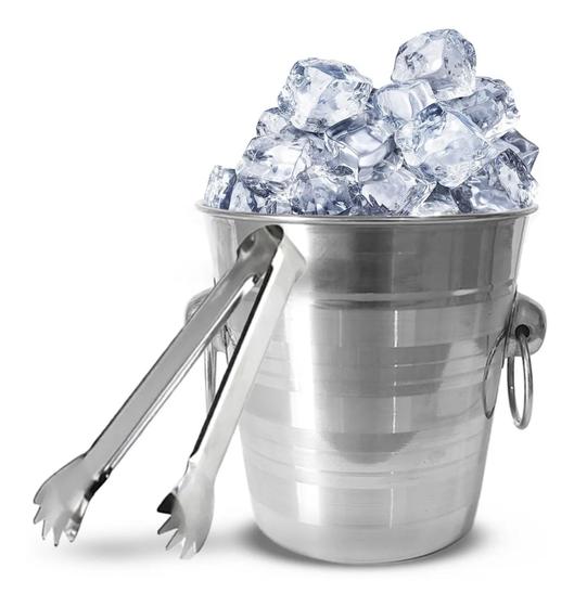 Balde De Gelo Inox 1 L Com Pegador Para Bebidas - Top Chef - Balde de ...