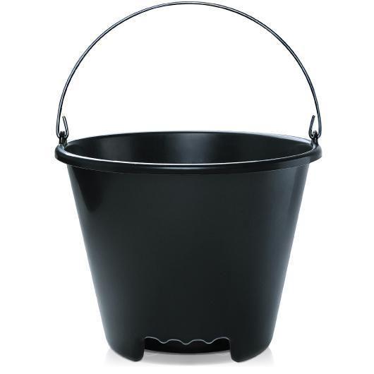 Balde Especial Alça De Ferro Reforçado 12L Preto Arqplast - Balde de ...