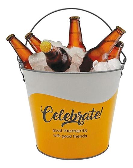 Balde Gelo Redondo Decorado 5 Litros Bebida Cerveja Yazi - Balde de ...