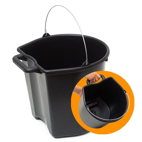 Balde Preto Pedreiro Reforçado Obra C/ Alça Ferro 16l - Toodou - Balde ...