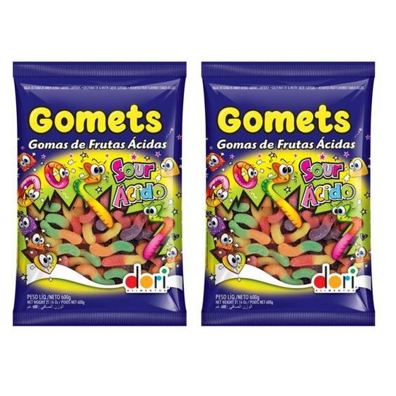 Balinha de Goma Gomets Minhoca Azedinha Ácida Kit 1200g - Dori - Balas ...