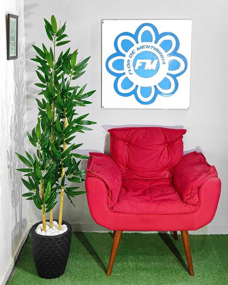 Bambu Da Sorte Folha Grande Toque Real com Vaso Decoração - Flor de ...