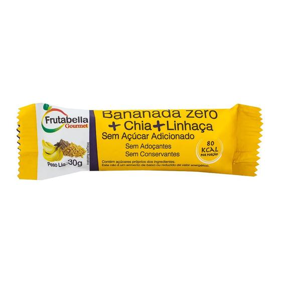 Bananada com Chia e Linhaça Frutabella Zero Adição de Açúcar com 30g ...