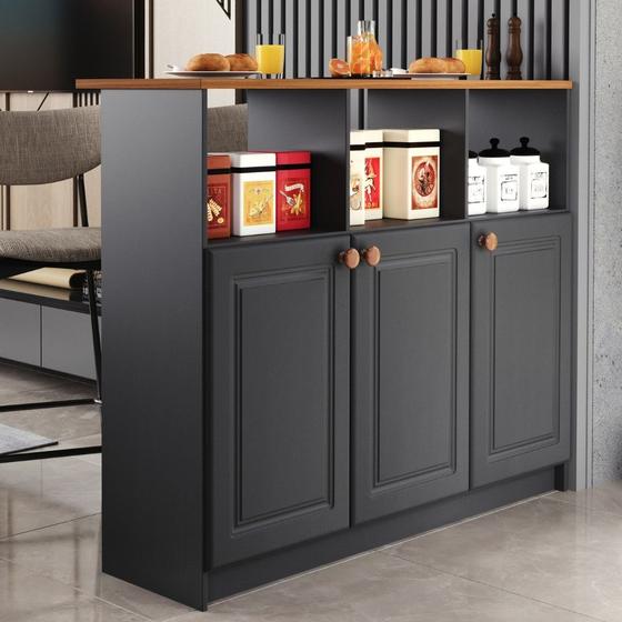 Bancada Ilha 3 Portas 120cm Flavia Indekes - Bancada de Cozinha ...