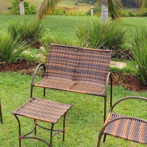 Banco 2 lugares para Jardim e Varanda de Fibra Sintética Solano Pop Art ...