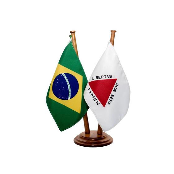 Bandeira De Mesa Brasil E Estado Minas Gerais 12x17cm Pátria Bordados