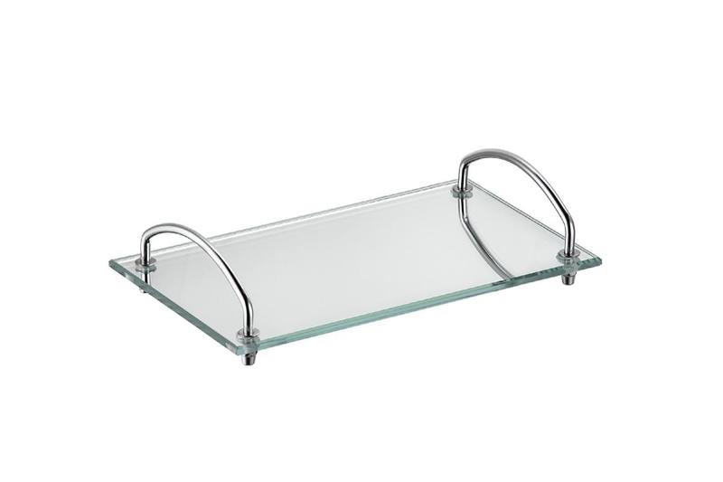 Bandeja Bancada Lavabo Banheiro vidro incolor 15x25cm Forma 800715 ...