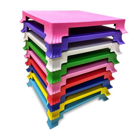 Bandeja Colorida 20x20 Cm P/ Decoração De Mesa Festa - 8 Un - Grupo ...