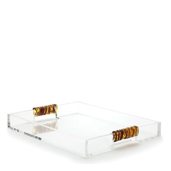 Bandeja de Acrílico com Alça Onom Color Line Turtle Âmbar 42X32X5CM ...