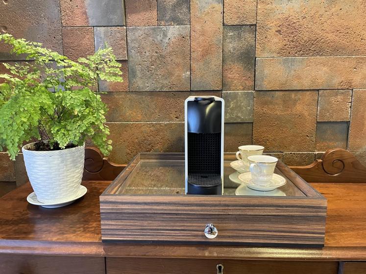 Bandeja Organizadora de Capsulas Nespresso Vidro Superior Temperado Puxador Cromado Design Zeus ...