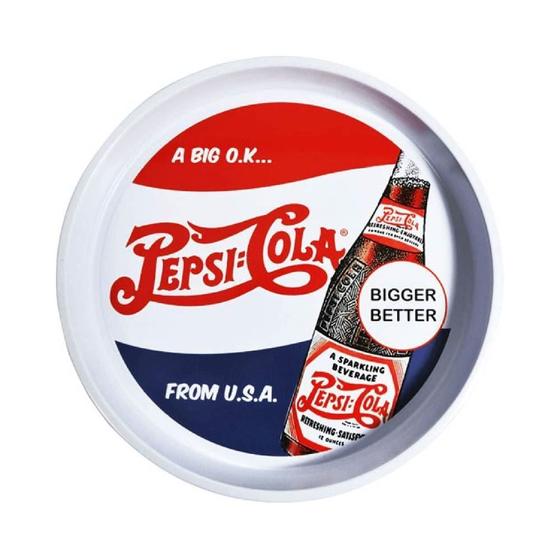 Bandeja Redonda Em Metal Pepsi Rótulo Retrô 35,5 Cm - DYNASTY ...