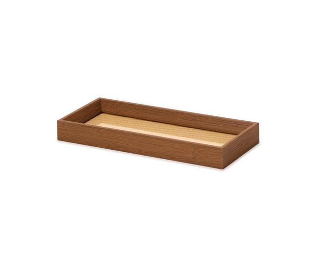 Bandeja Retangular em MDF Marrom com Rattan 3x28x12cm - Mart - Bandejas ...