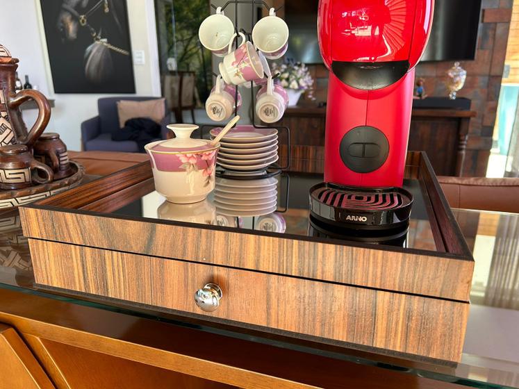 Bandeja Suporte de Maquina Café Dolce Gusto 42x45 Capacidade 36 Unidades - Zeus MDF - Porta ...