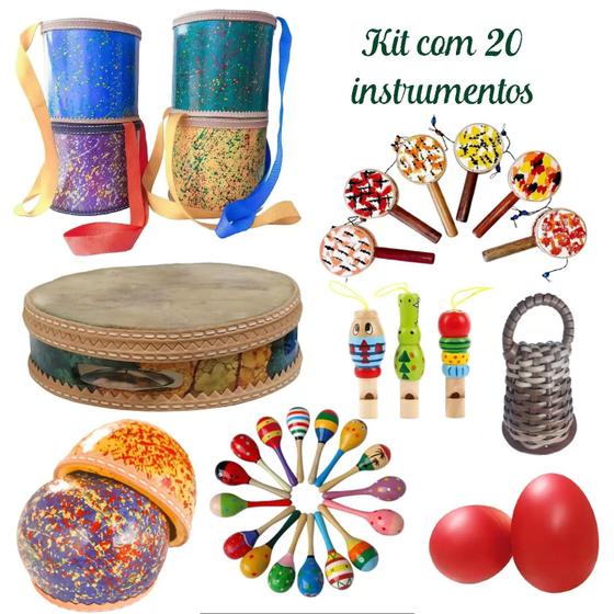 Bandinha ritmica - kit com 20 instrumentos musicais - BRINQUE E LEIA - Kit de Instrumentos ...