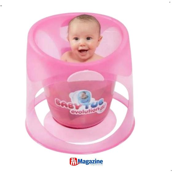 Banheira Ofurô Bebê Baby Tub - 0 à 8 Meses - Cor Rosa - Styll Baby ...