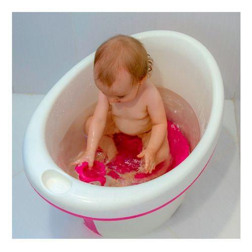 Banheira Ofurô com Assento Bubbles 1 a 3 Anos - Safety Pink - Ofurô ...