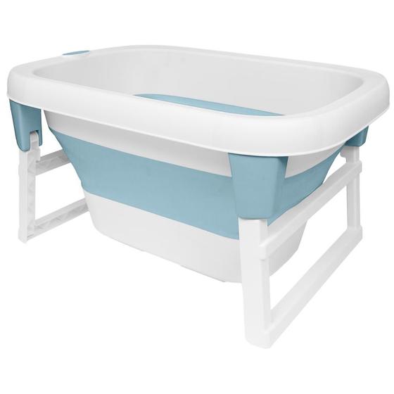 Banheira Ofurô para Bebês Dobrável Azul até 80L Buba - Ofurô para Bebê ...