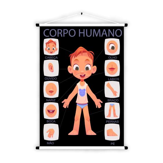 Banner Educativo em Lona Corpo Humano - 85x60cm - Core Decore - Banner ...