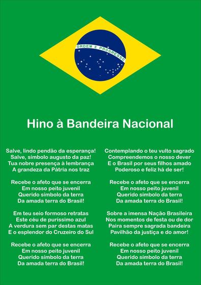 Banner Educativo Hino a Bandeira Nacional Fundo Verde Bandeira do ...