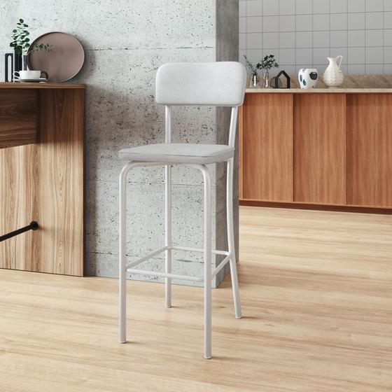 Banqueta Alta 73cm de altura do assento e encosto multilaminado PB24 ...