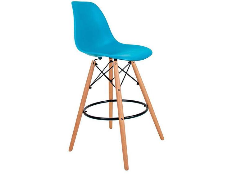 Banqueta Alta com Encosto Azul Turquesa - Empório Tiffany Eames ...