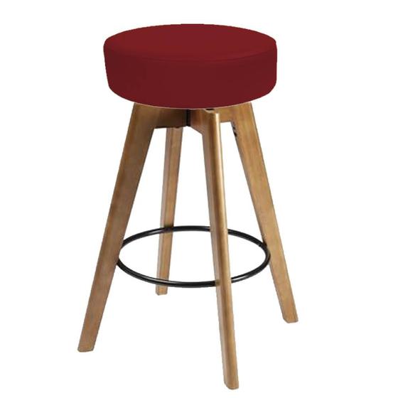 Banqueta Alta Redonda Giratória Elsa Madeira Balcão Bistrô Cozinha ...