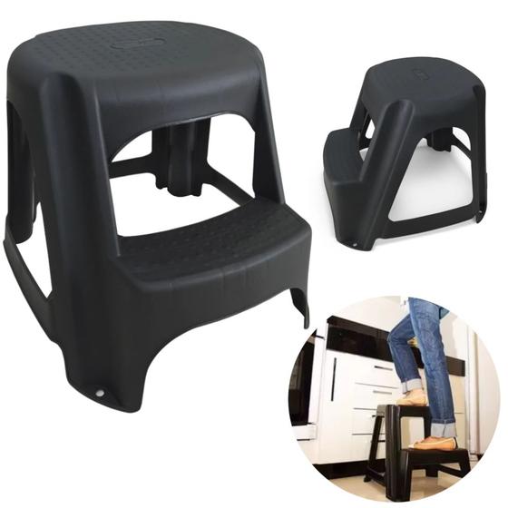 Banqueta Escada de Plastico Step Multiuso 2 Degraus Preta Arqplast - Escadas - Magazine Luiza