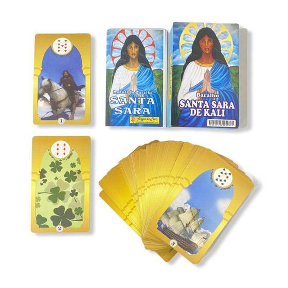 Baralho Santa Sara De Kali Azul Claro 36 Cartas Baralho And Tarot Baralho Magazine Luiza