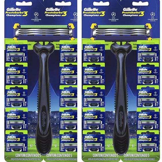 Barbeador Prestobarba Gillette 3 Champions League Uefa - Kit 10 ...