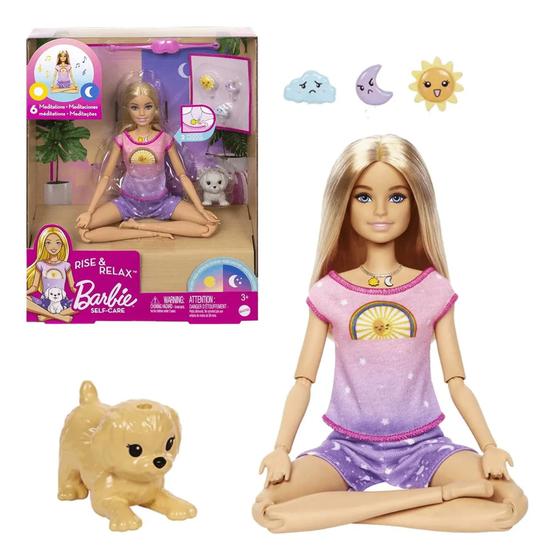 Barbie Boneca Relaxe E Medite Comigo Dia E Noite E Filhote - Mattel ...
